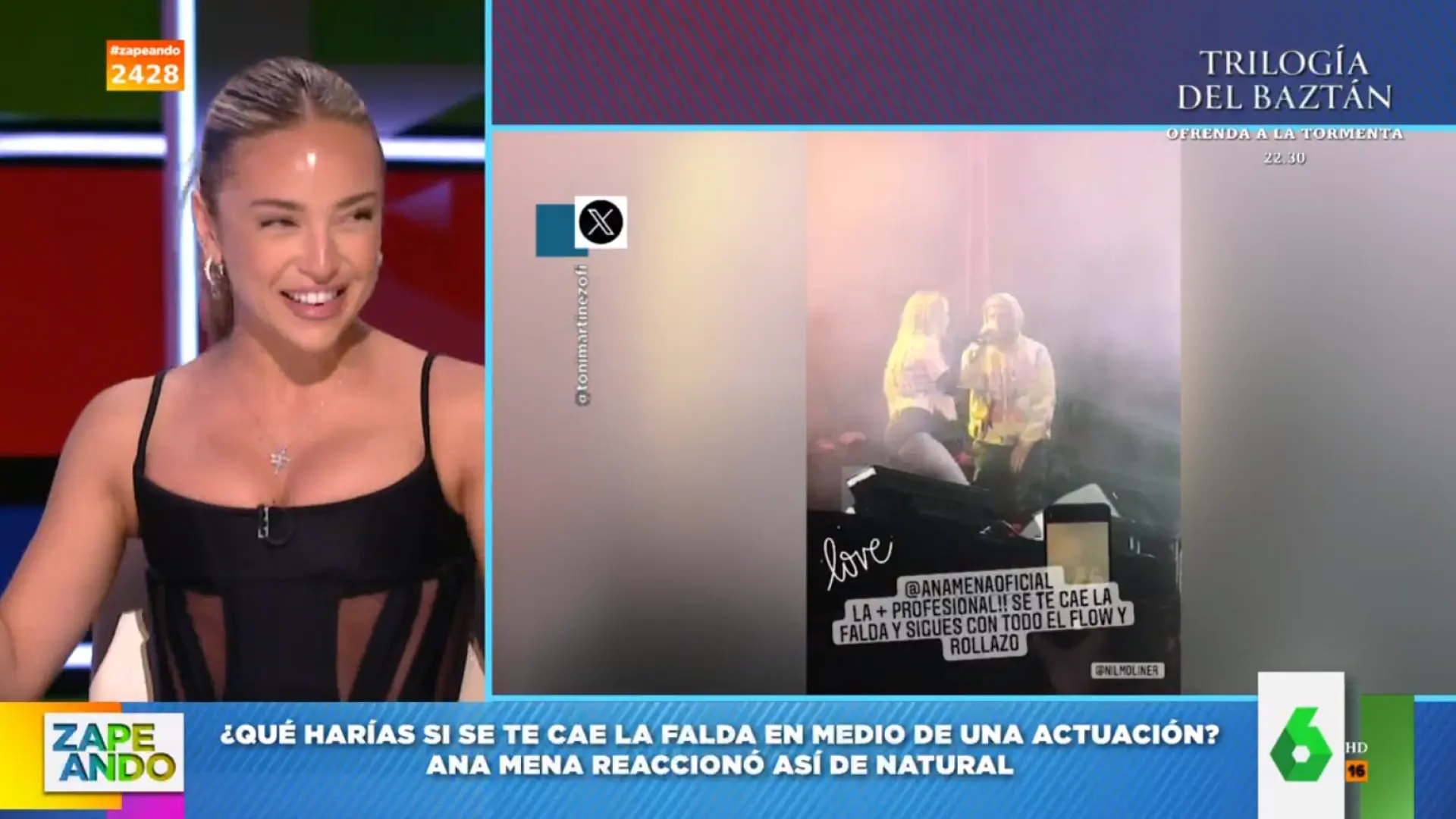 'Zapeando': Ana Mena recuerda la caída de su falda en un concierto: "Me ...