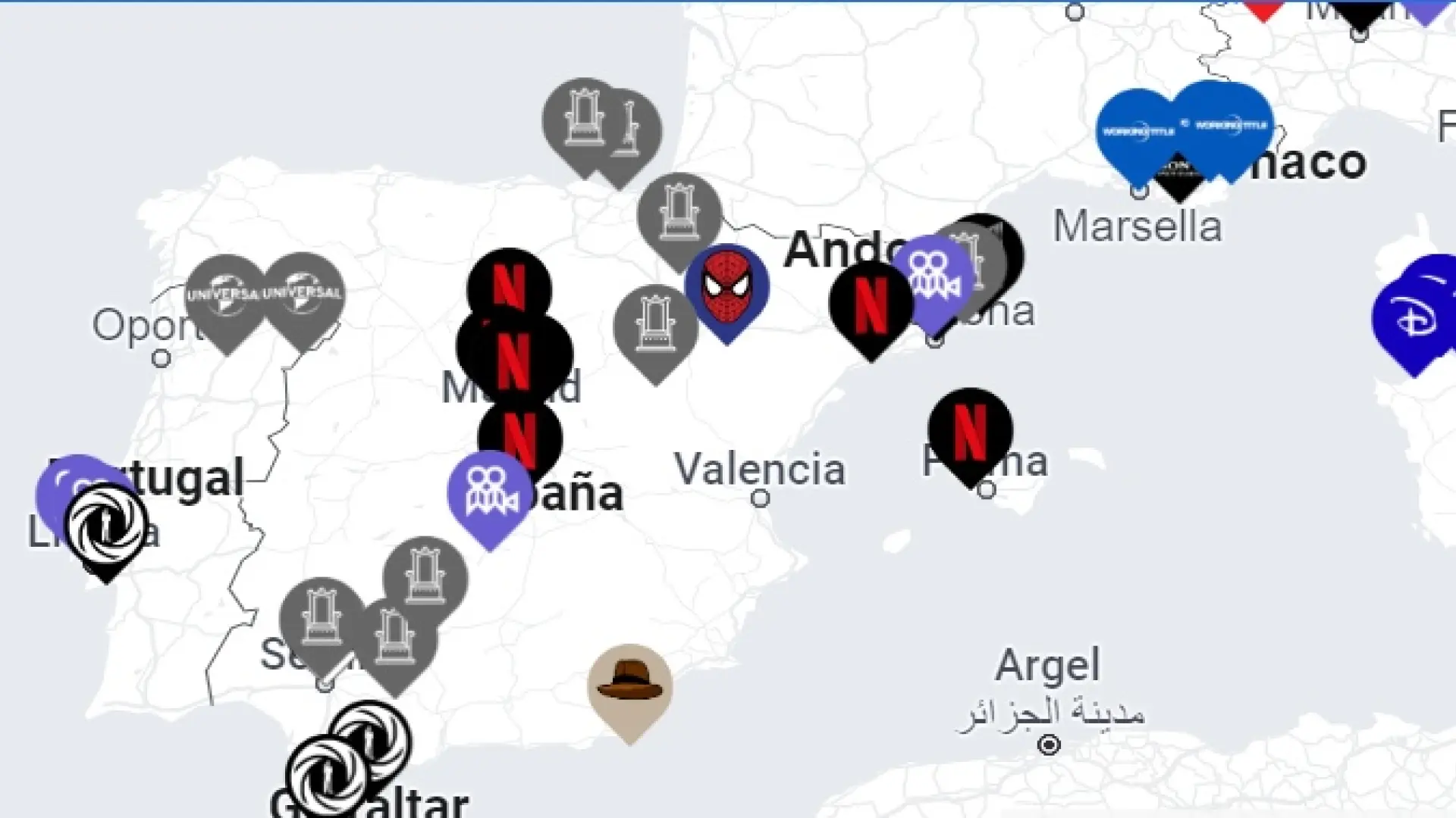Google Maps del Cine: descubre las películas y series que se han ...