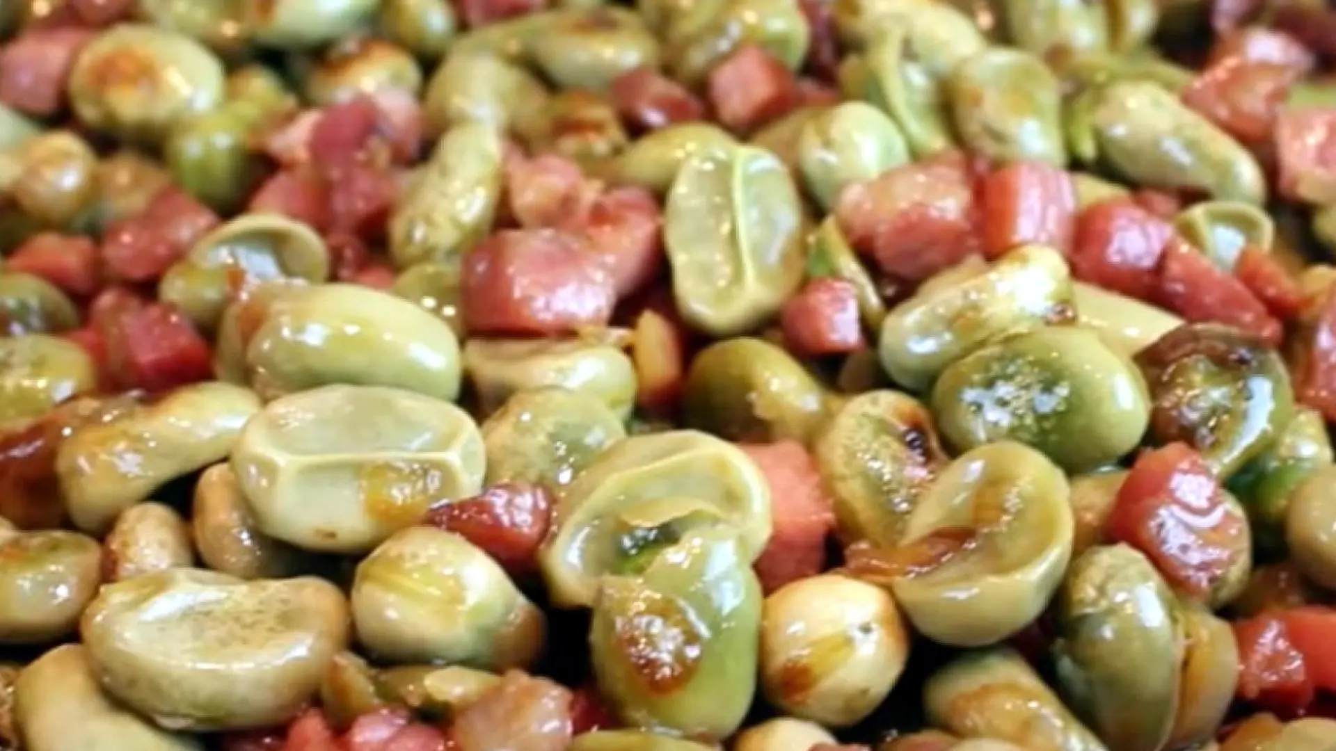 Receta de setas con habas y jamón