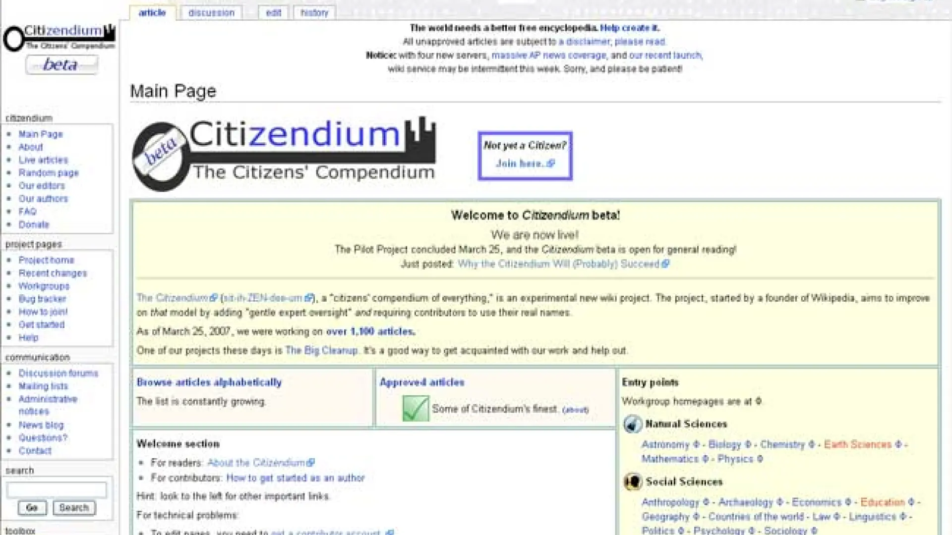 Citizendium, la nueva alternativa a la Wikipedia, ya está disponible