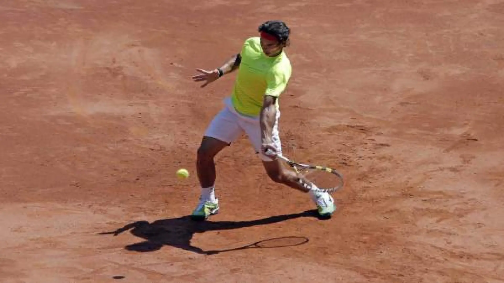 Rafa Nadal le hace el rodaje a la pista del Madrid Open