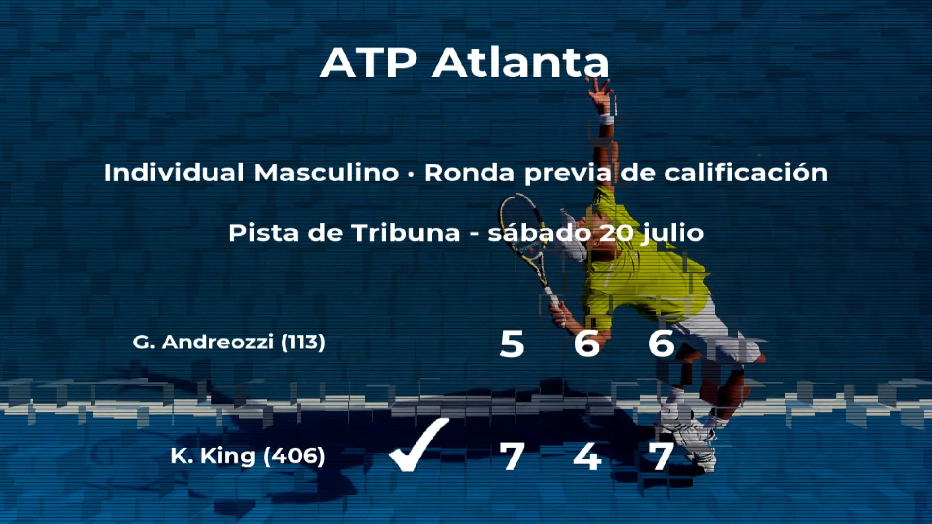 Kevin King - Guido Andreozzi: Resultado, resumen y estadísticas en ...