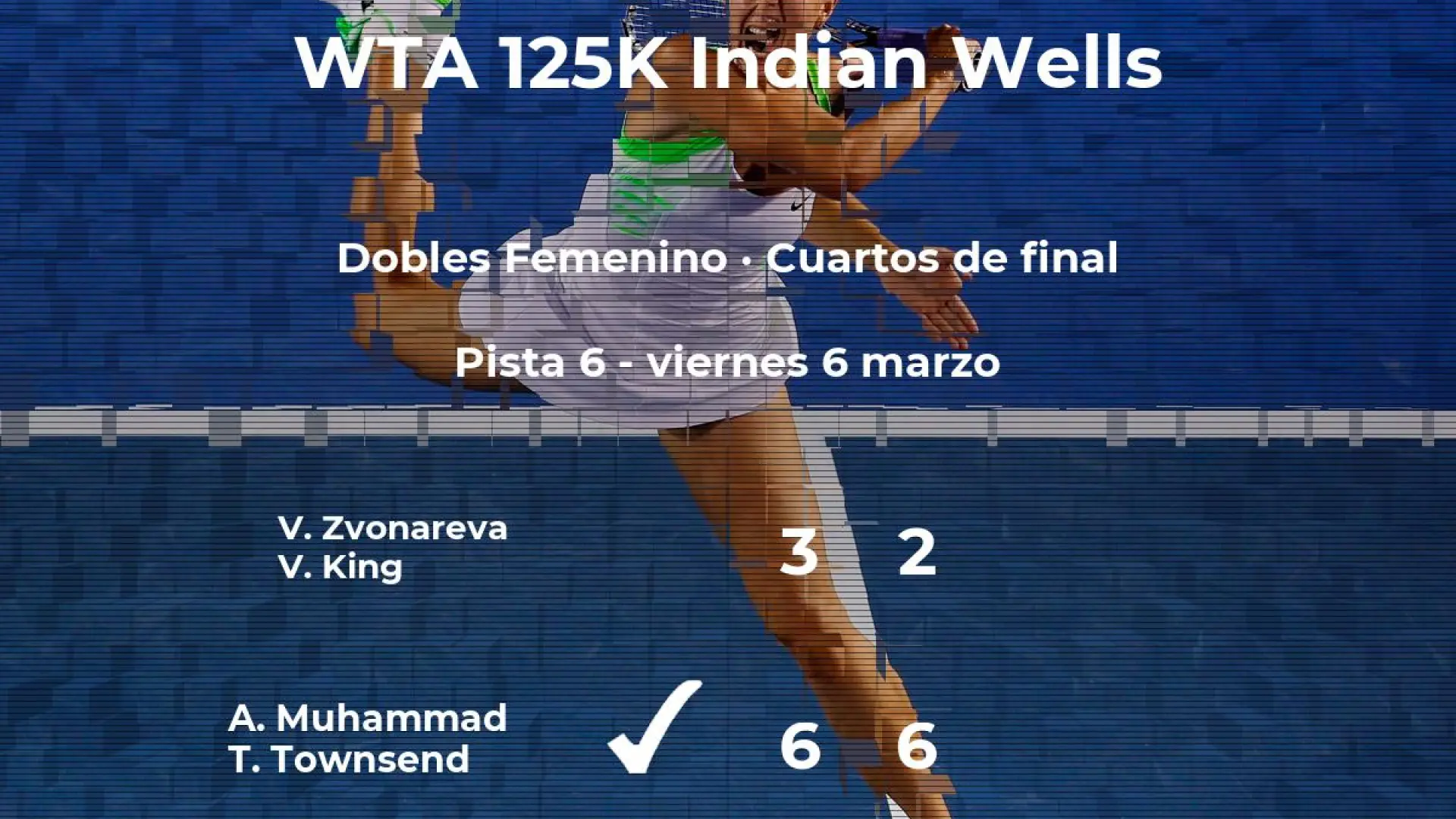 Resultados de tenis en directo: partido Asia Muhammad y Taylor Townsend ...