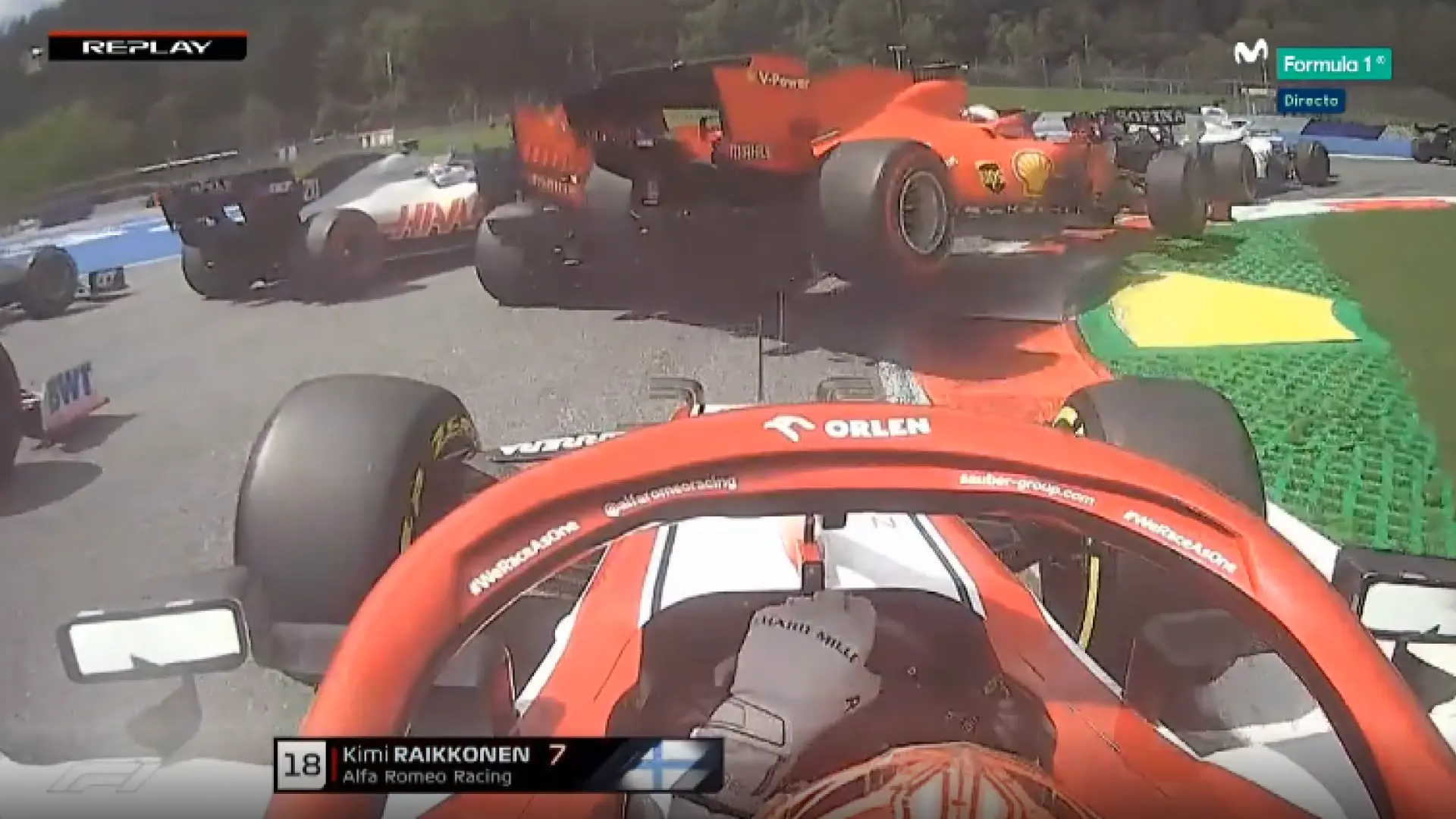 Ferrari, en una imagen: Leclerc embiste a Vettel y ambos abandonan el GP de Estiria en la ...
