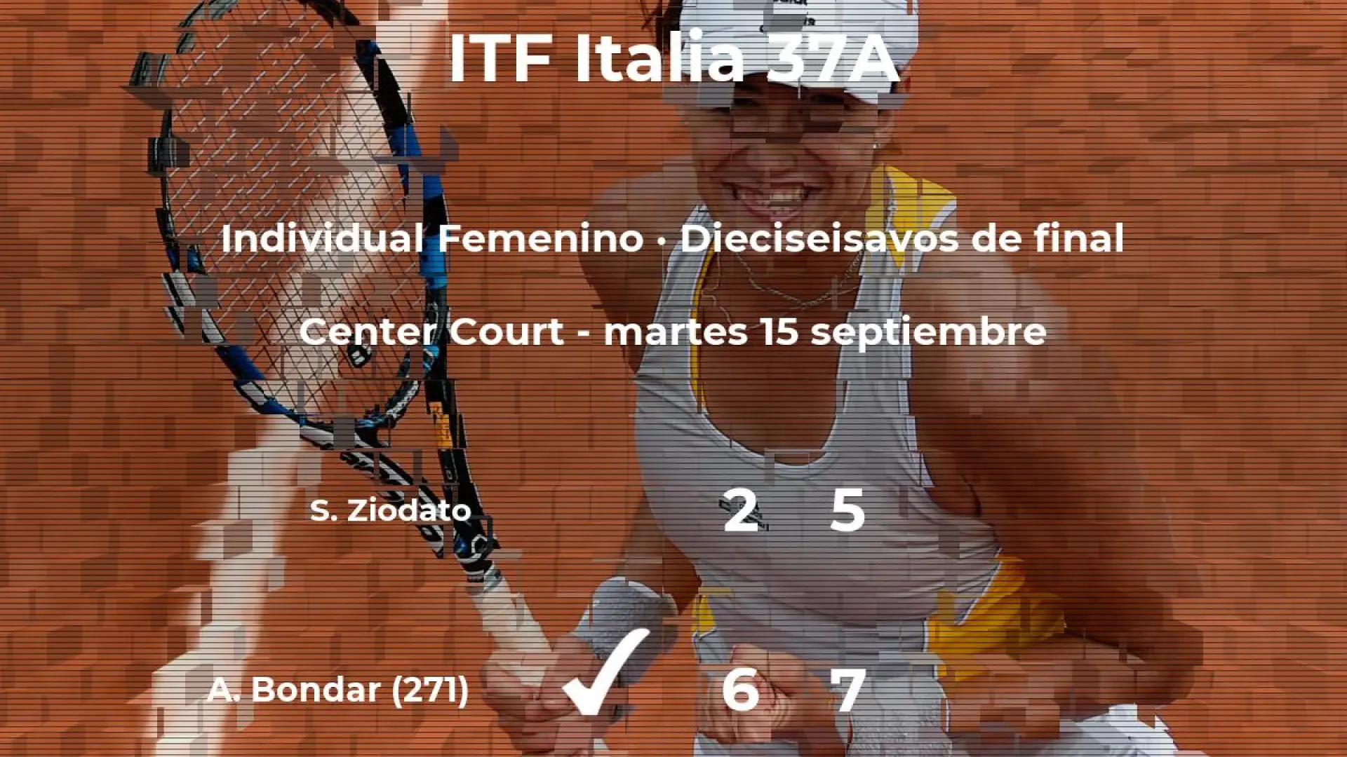 Resultados de tenis en directo: partido Anna Bondar - Sara Ziodato en ...