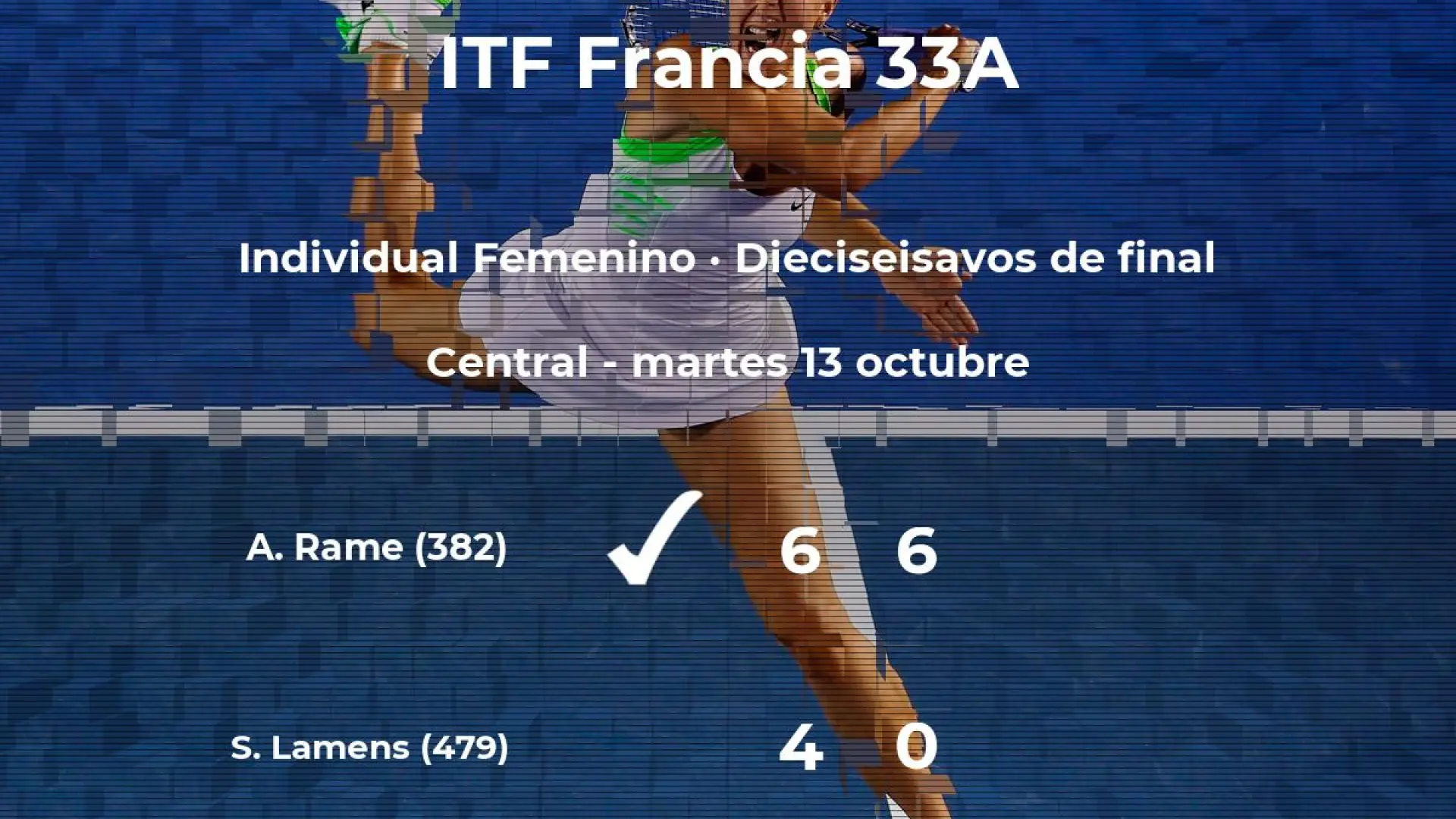 Resultados de tenis en directo: partido Alice Rame - Suzan Lamens en ...