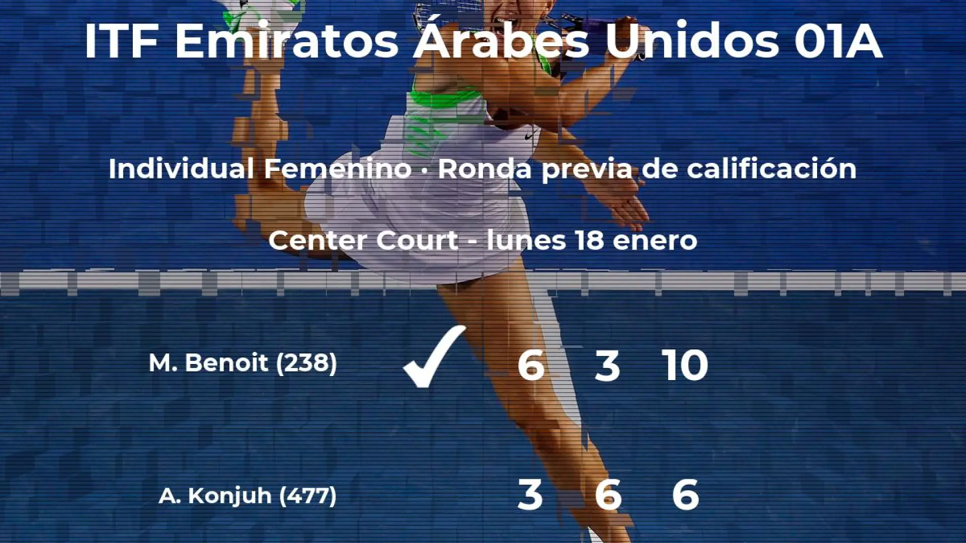 Resultados de tenis en directo: partido Marie Benoit - Ana Konjuh en ...