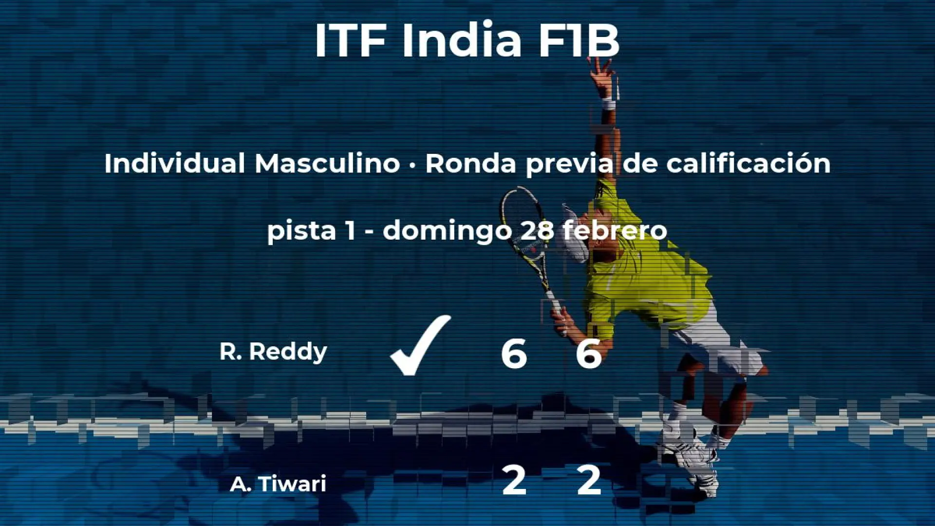 Resultados de tenis en directo: partido Rishi Reddy - Ashutosh Tiwari ...