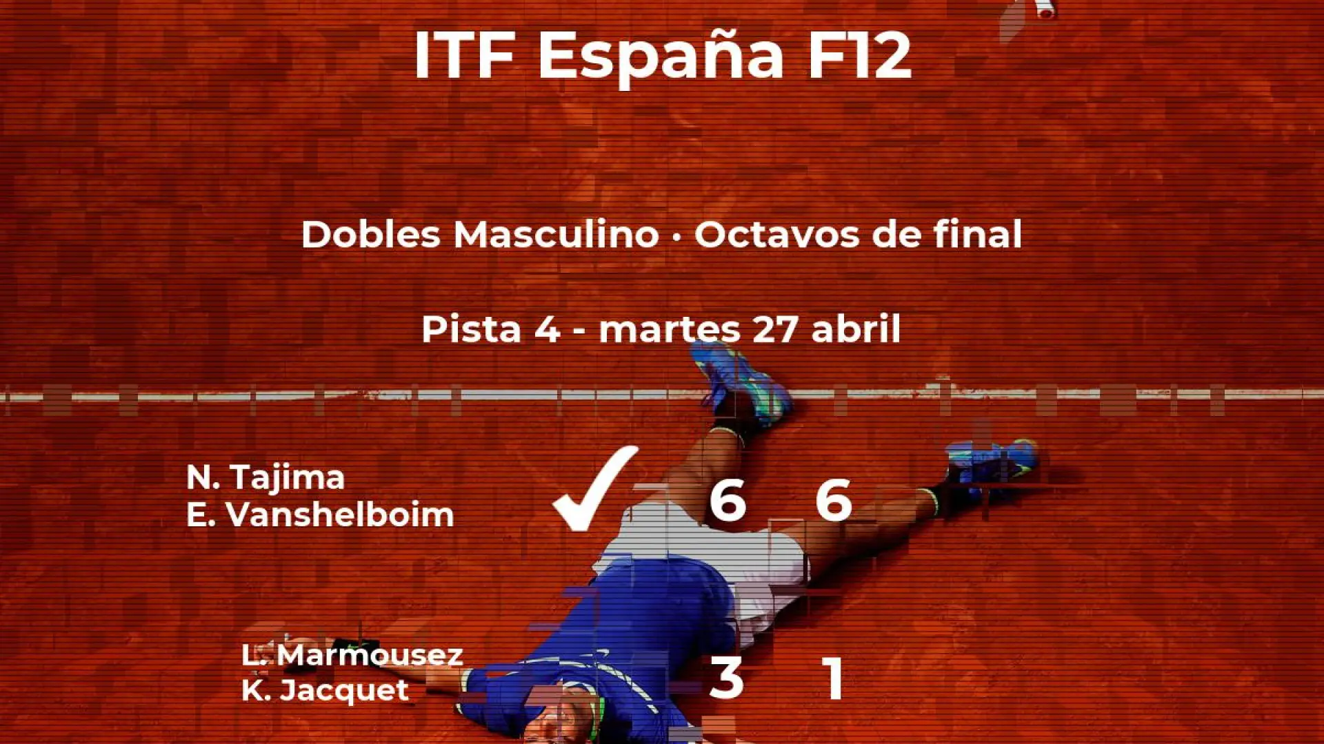 Resultados de tenis en directo: partido Naoki Tajima y Eric Vanshelboim ...