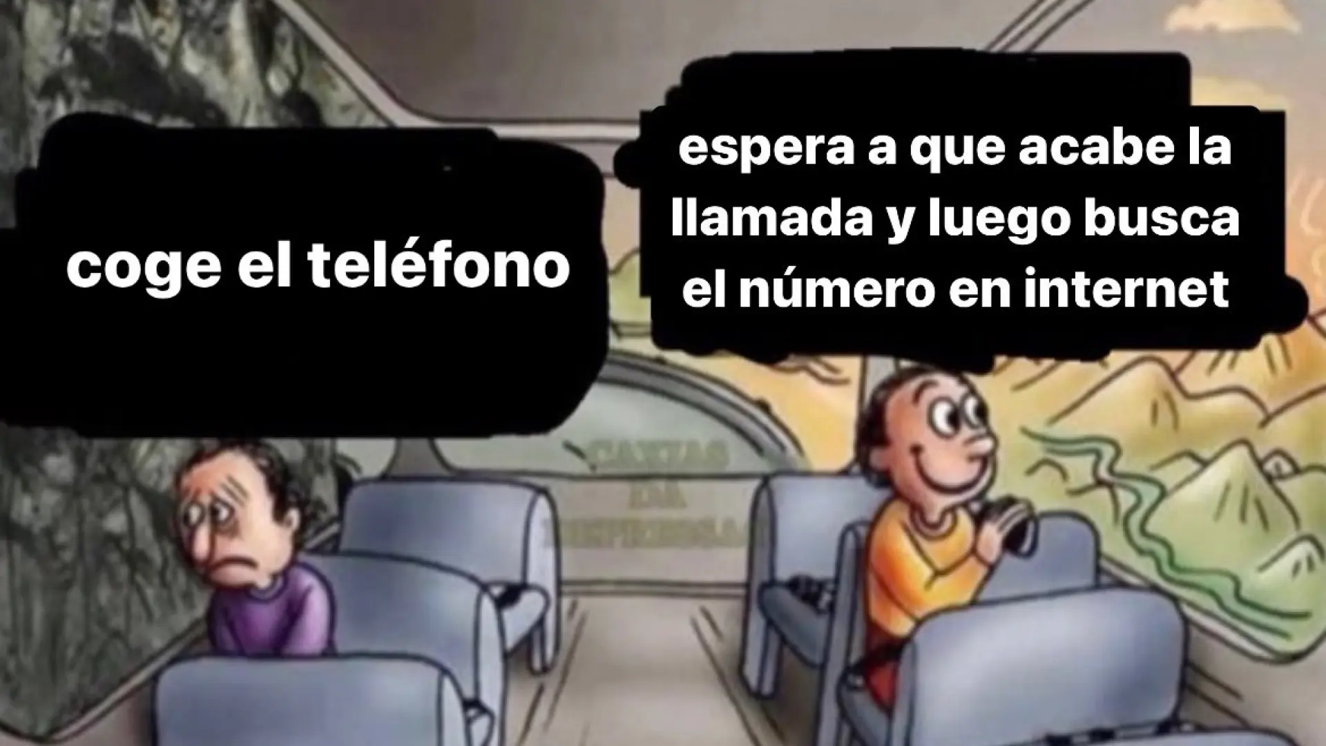 El último meme viral de las redes, el autobús que muestra las dos caras ...