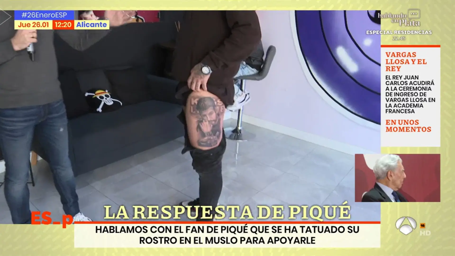 'Espejo Público' | Un joven se tatúa el rostro de Gerard Piqué con un ...