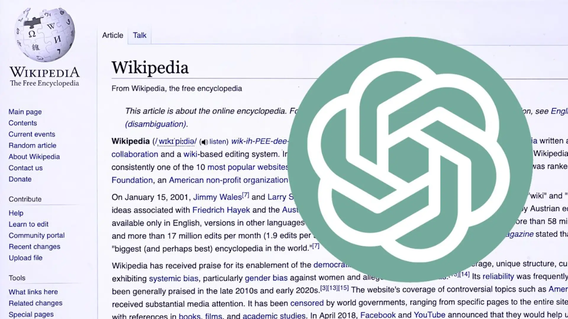 Wikipedia plantea el uso de ChatGPT en su contenido