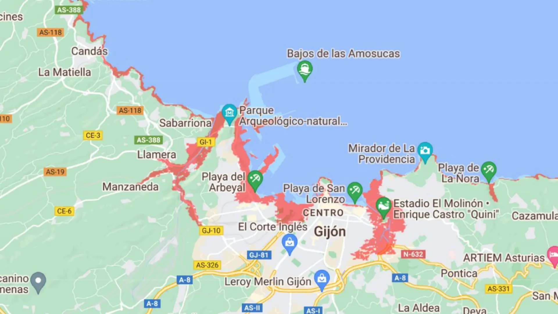 El mapa virtual que muestra el catastrófico resultado de una subida del ...