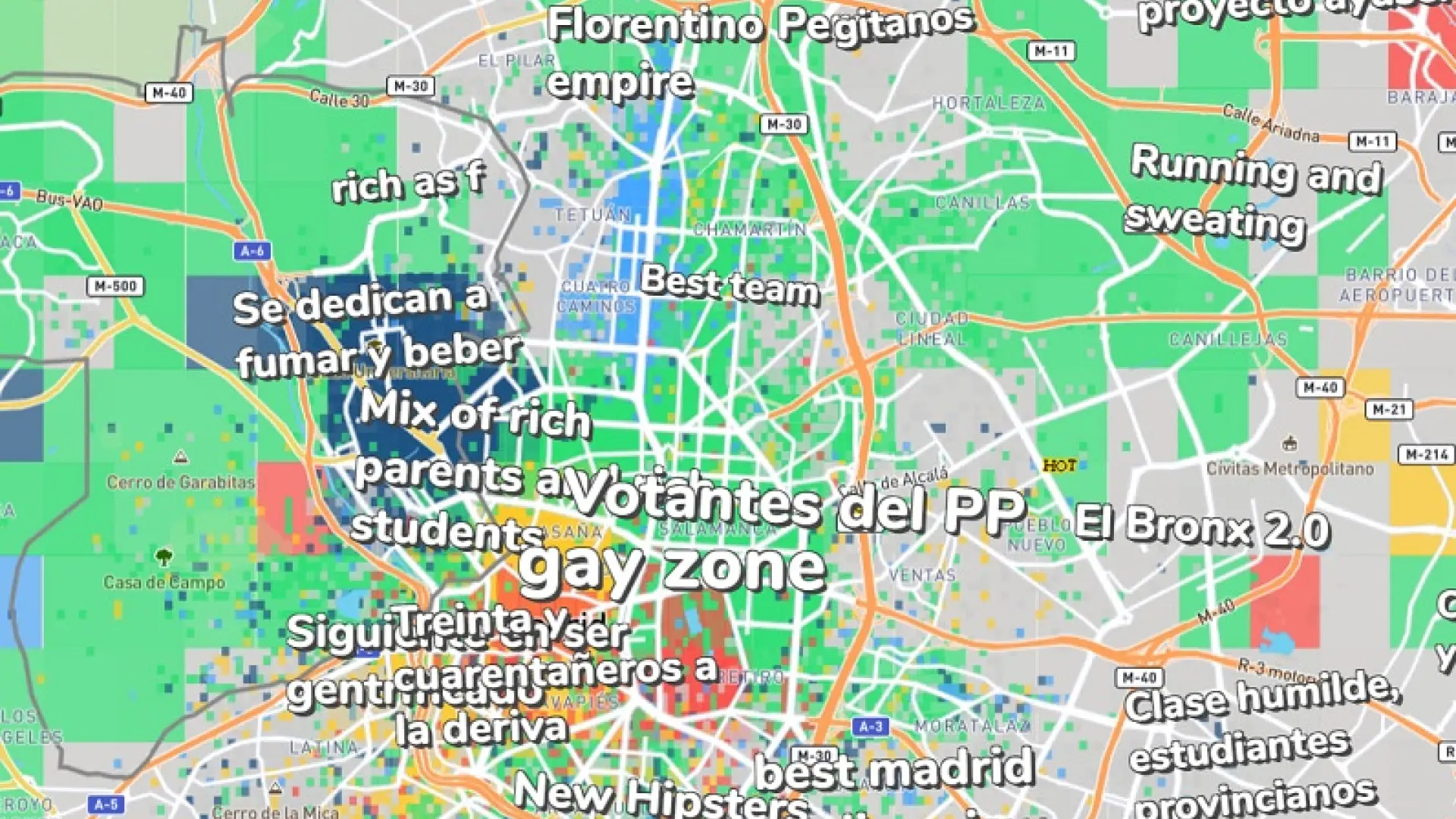 El Google Maps que muestra con humor la realidad de los barrios de Madrid