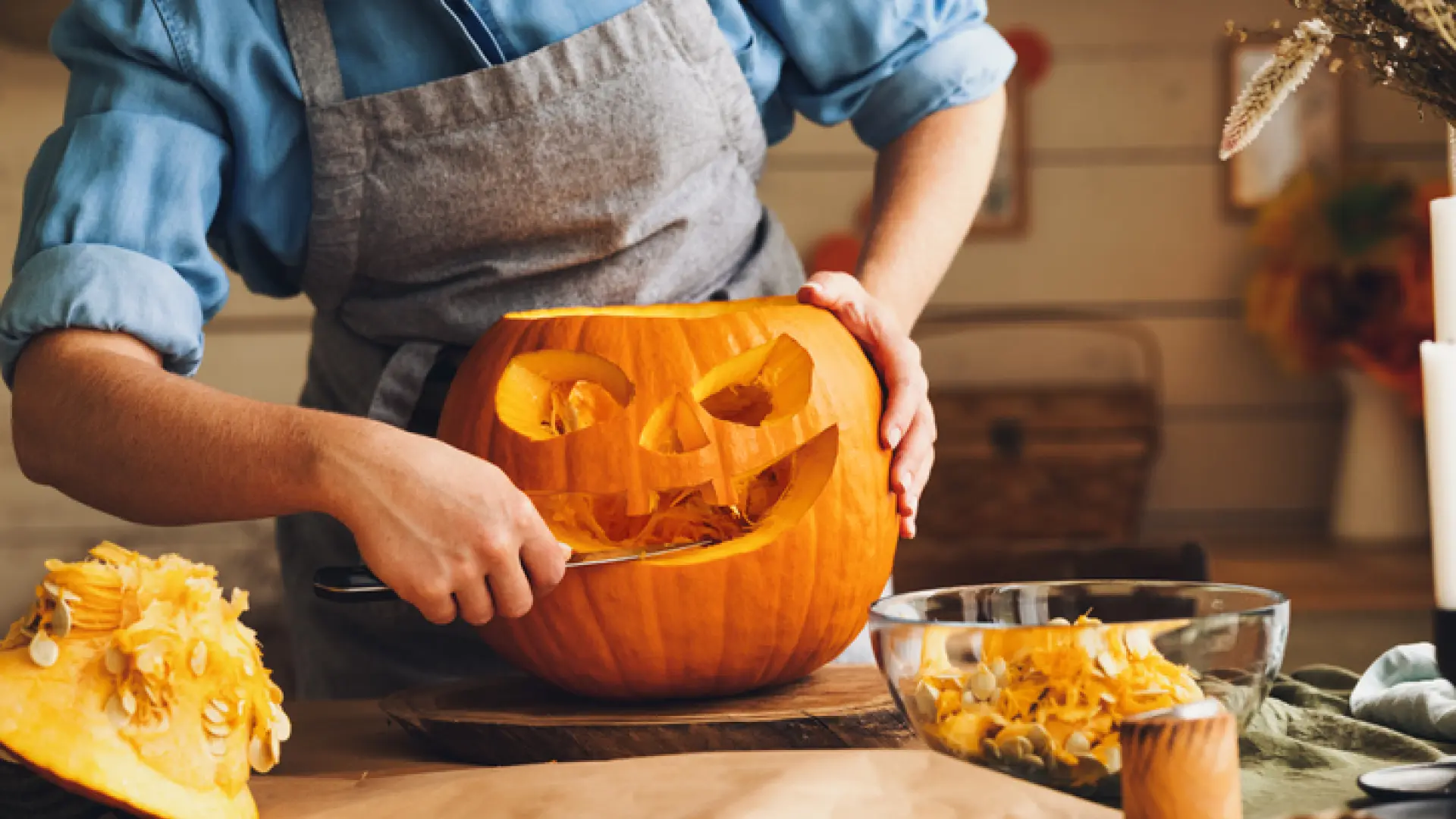 Tres platos para aprovechar el relleno de la calabaza de Halloween