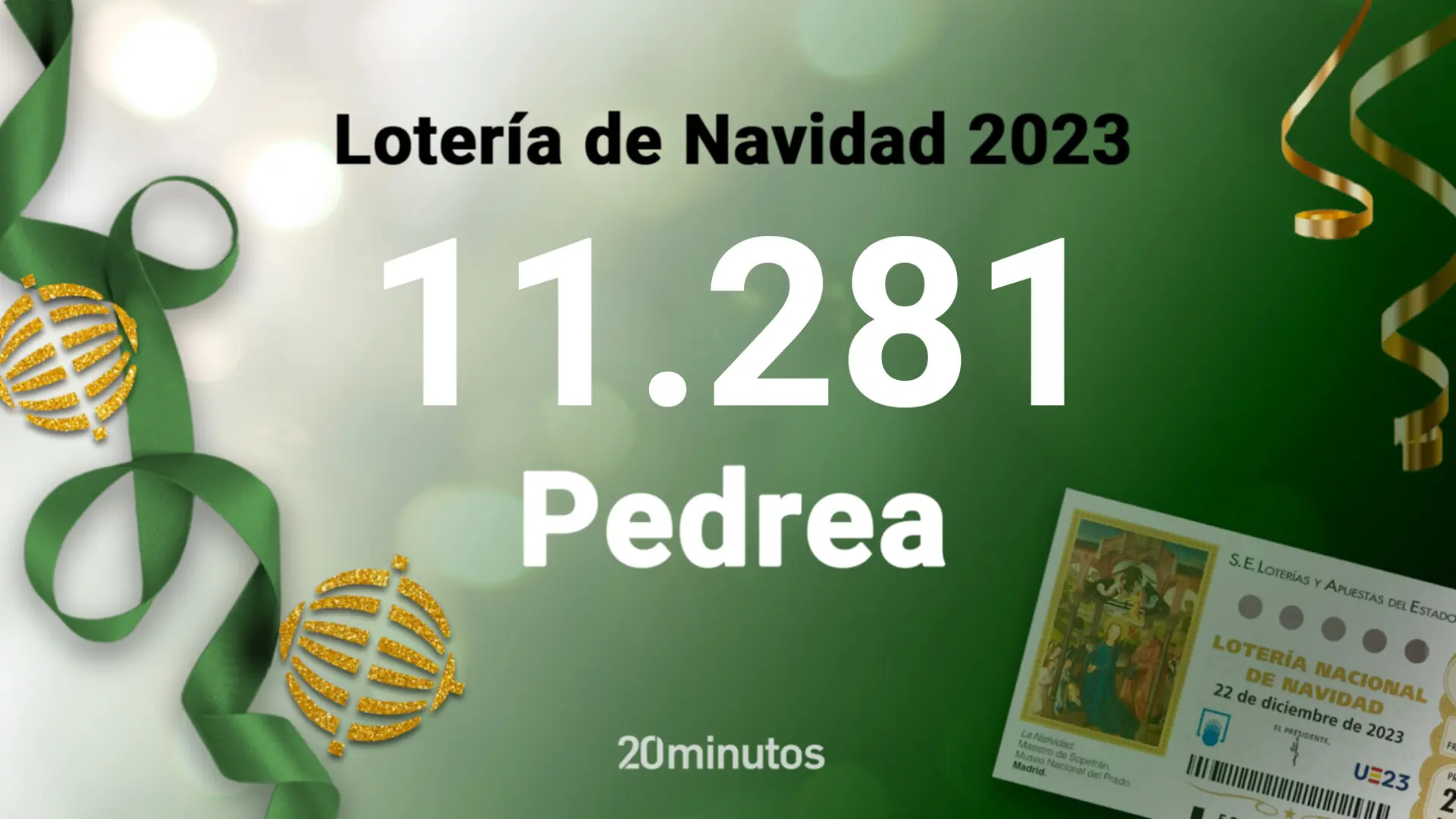 11281, número premiado con 1000 euros en la pedrea de la Lotería de ...
