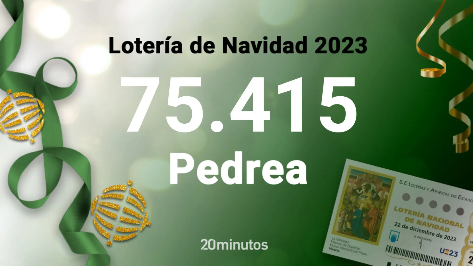 75415, número premiado con 1000 euros en la pedrea de la Lotería de ...