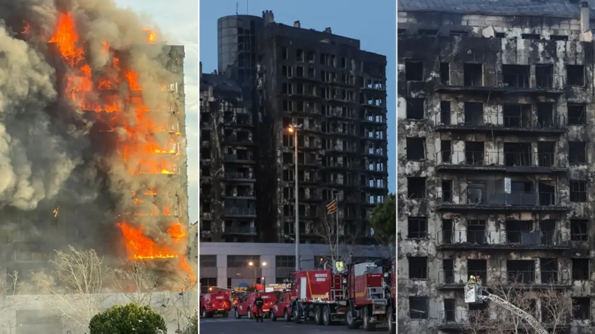 Un devastador incendio en un edificio de 14 alturas ubicado en Valencia ...