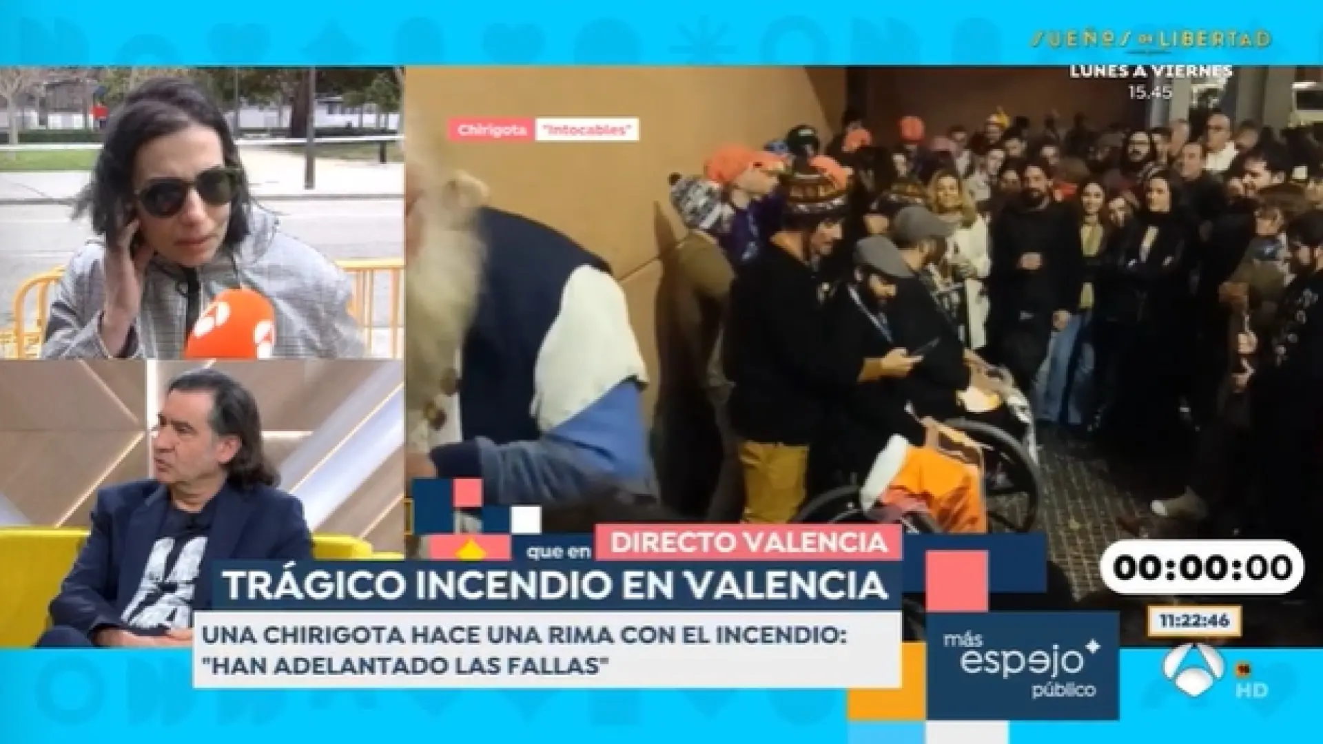 Una de las afectadas por el incendio de Valencia llora al escuchar la ...