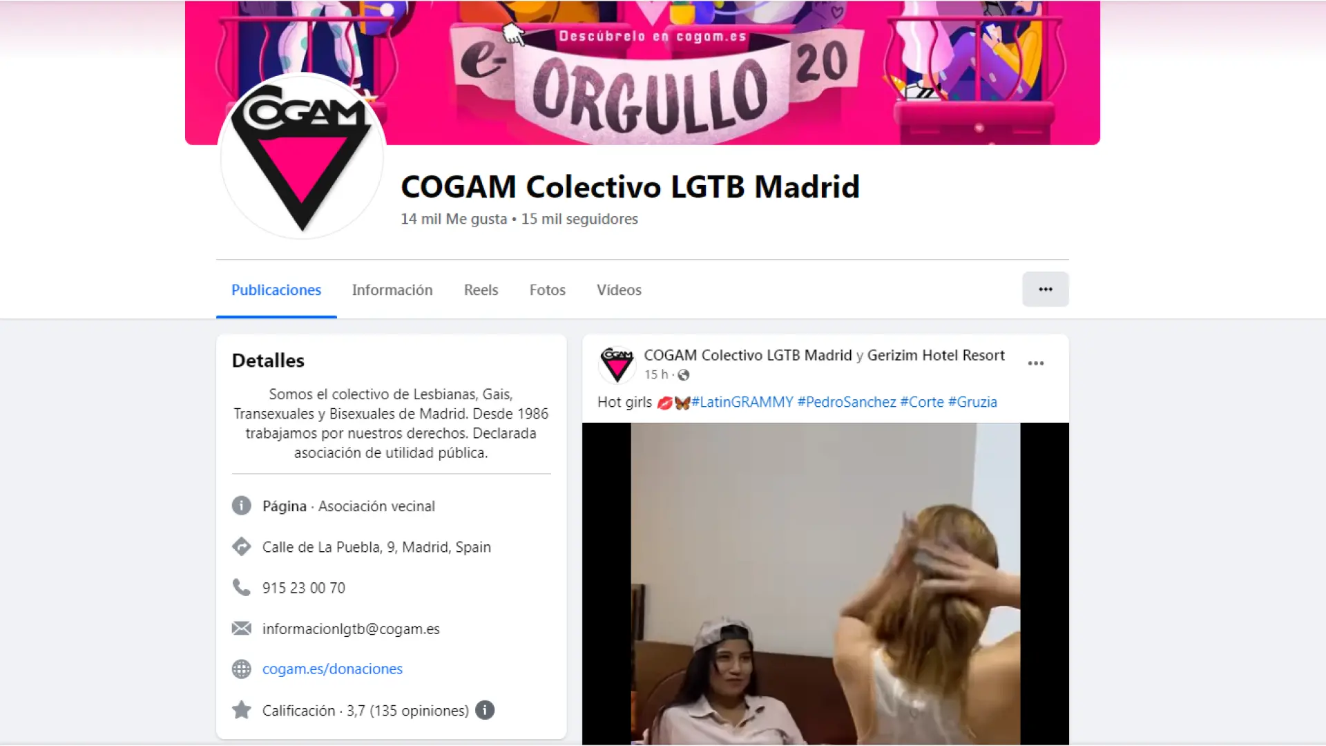 COGAM denuncia el hackeo de su Facebook y la publicación en ella de contenidos sexuales