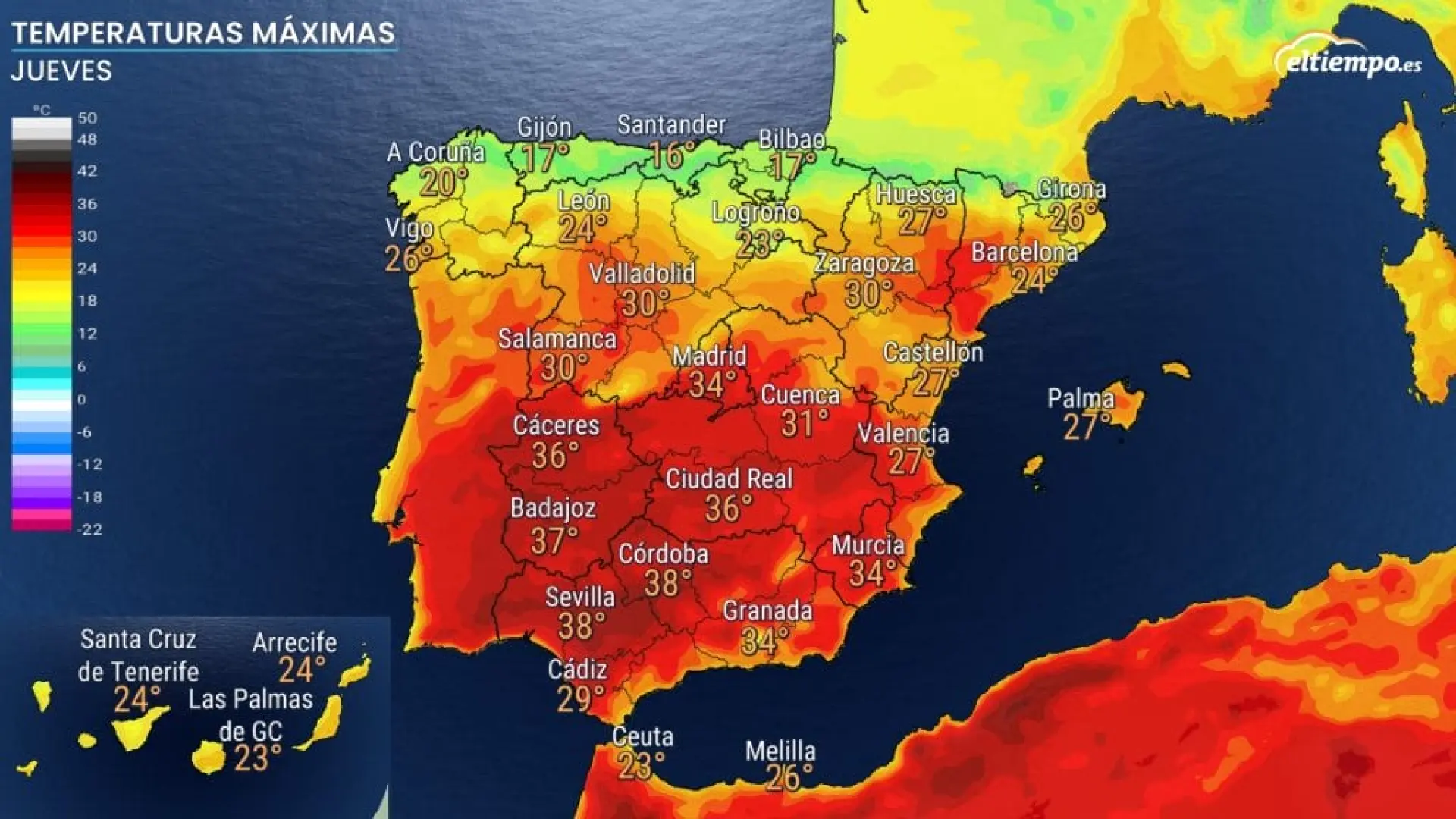 Llega el calor extremo a Andalucía: estas son las provincias que pueden rozar los 40ºC esta semana
