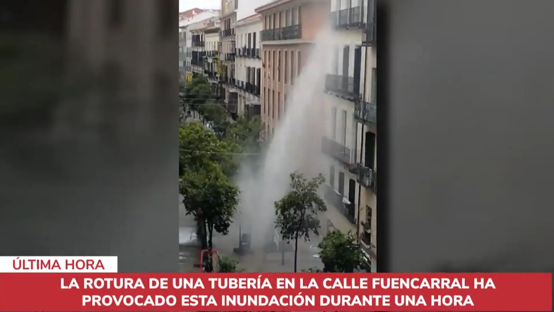 La rotura de una tubería provoca un enorme 'géiser' en la madrileña calle Fuencarral – Noticias ...