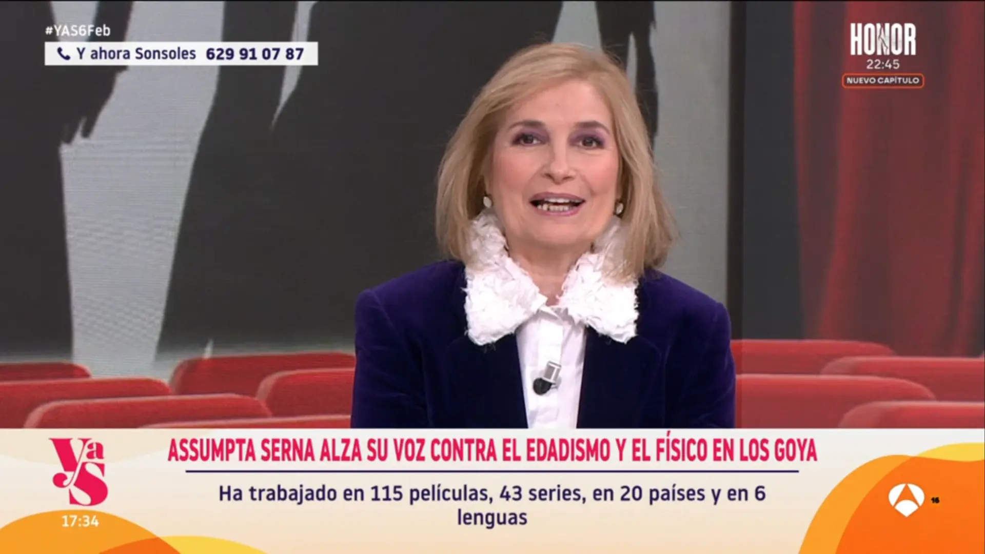 Assumpta Serna denuncia el edadismo en los Goya en 'Y ahora Sonsoles ...