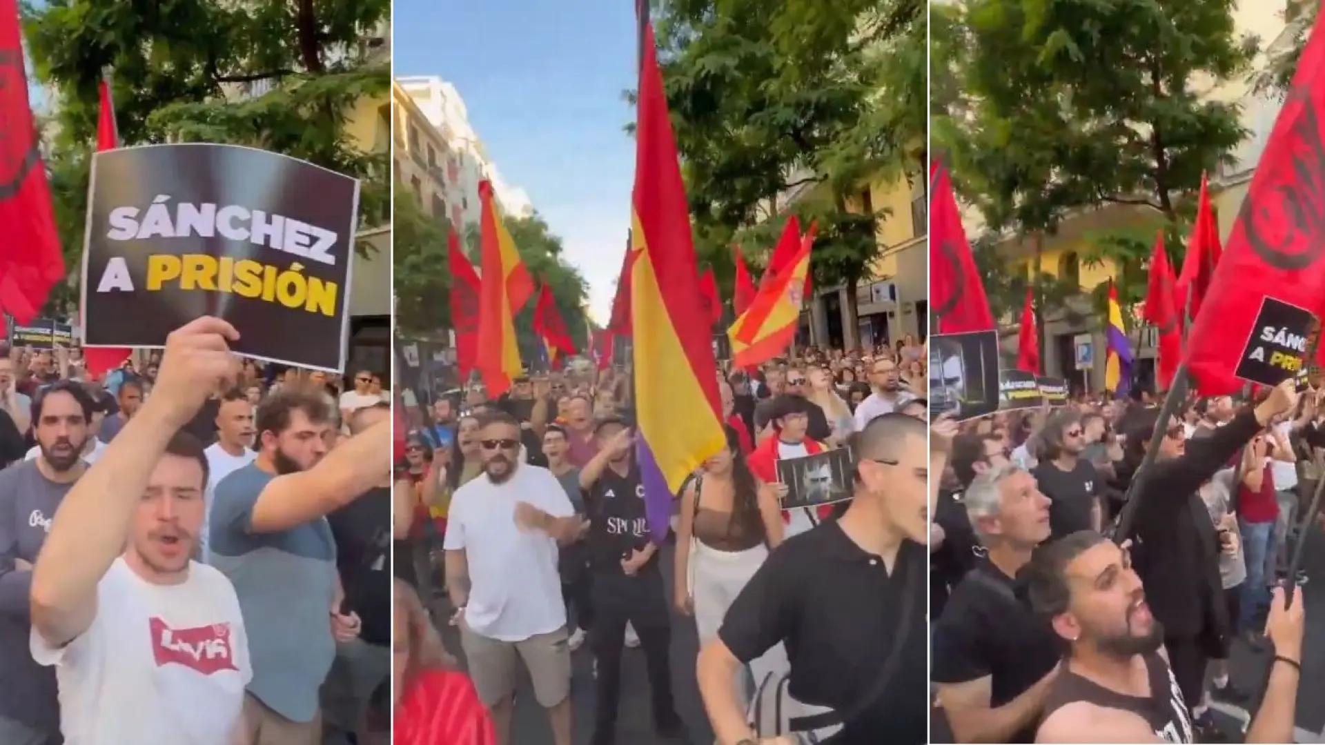 Cientos de personas protestan ante la sede del PSOE en Madrid en una ...