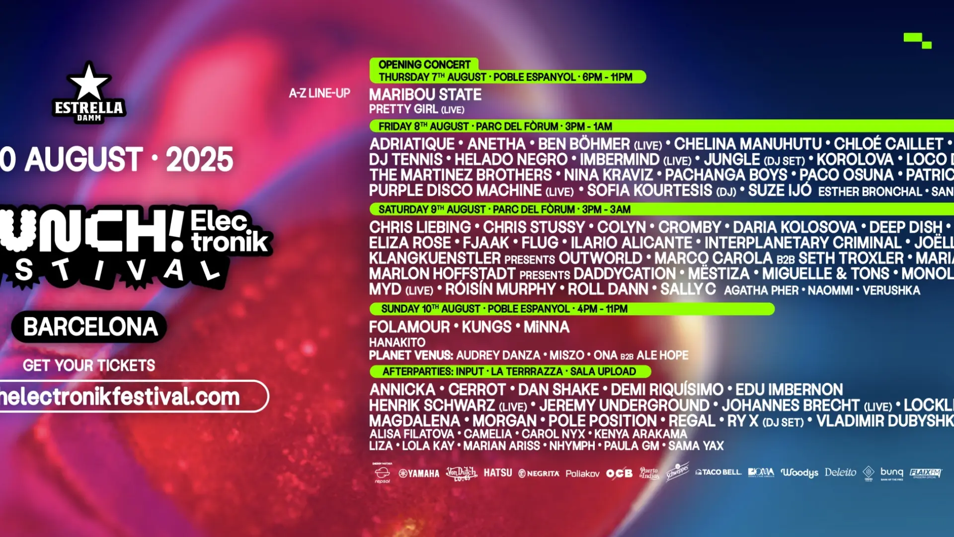 Todo sobre el Brunch Electronik Festival 2025 de Barcelona: fechas, escenarios, conciertos y ...