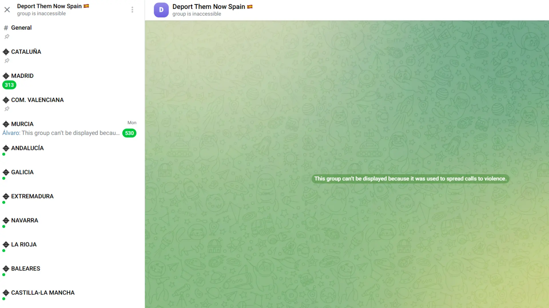 Telegram cierra el chat 'Deport them now Spain' que organizaba ...