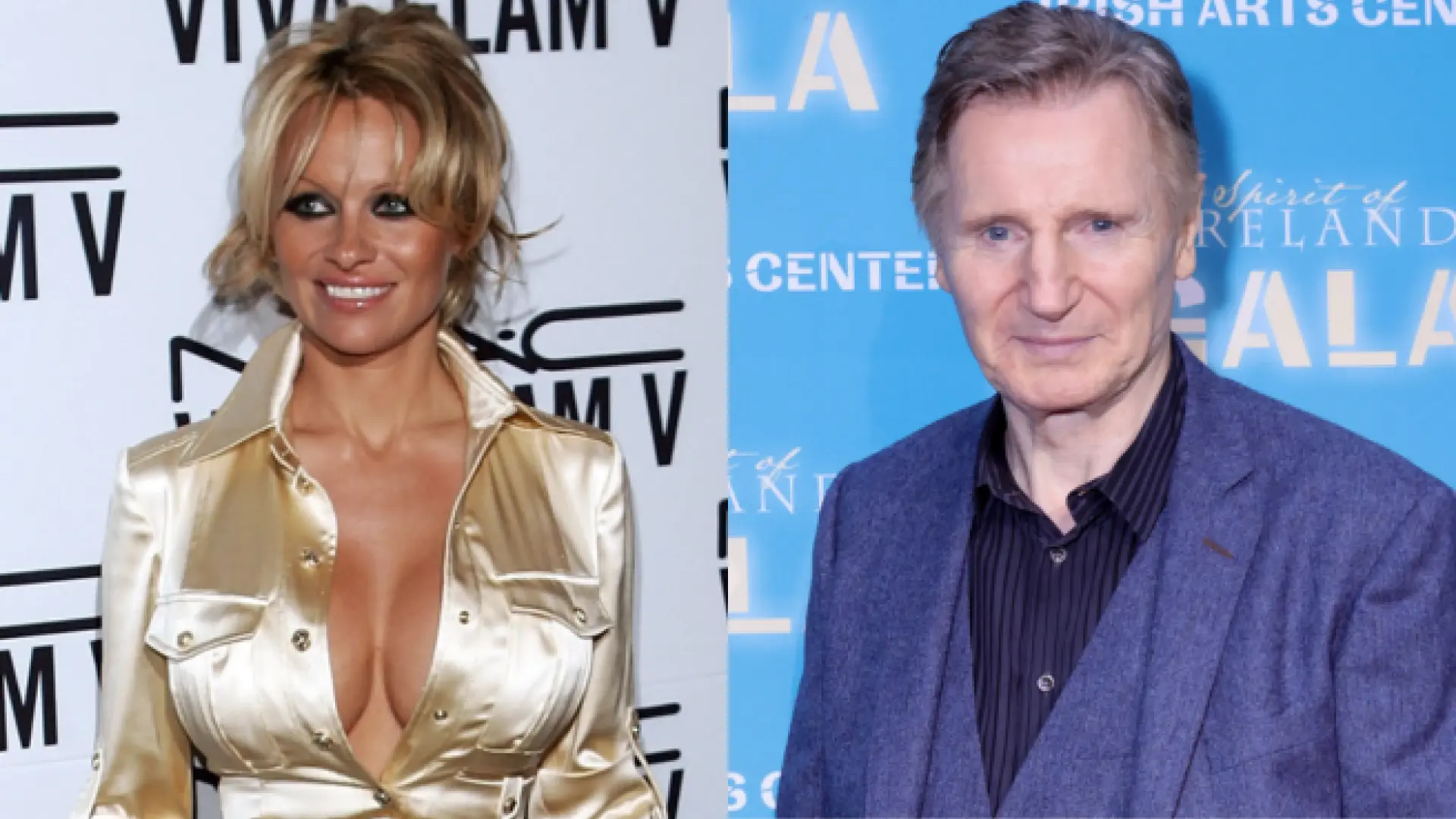 Pamela Anderson sorprende con un beso a Liam Neeson en público después de haber confesado que es ...