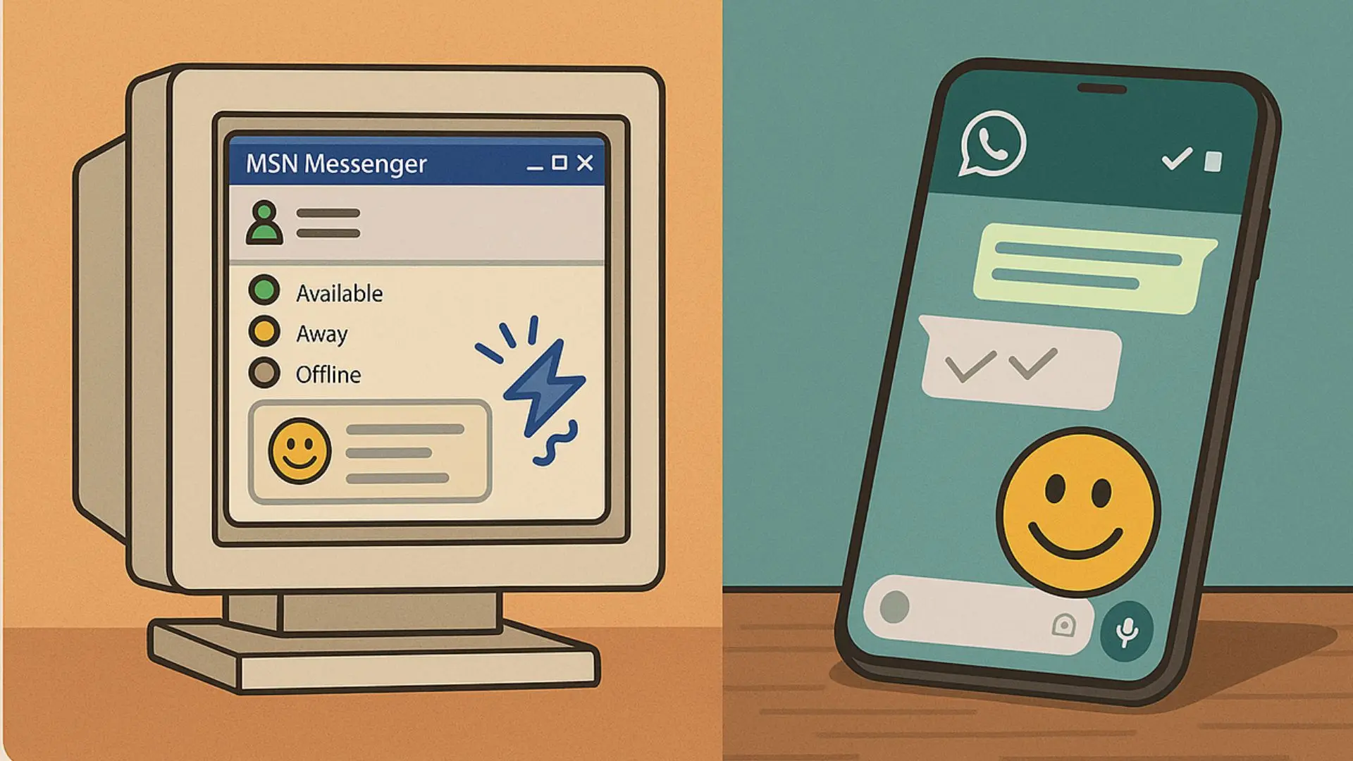 WhatsApp vs MSN Messenger, del zumbido al doble check: así ha cambiado ...