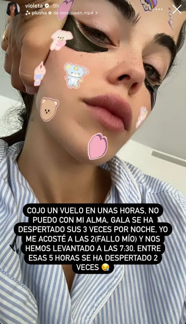 Violeta Mangriñán pide ayuda para mejorar la rutina de sueño de su hija Gala: "No puedo con mi alma"