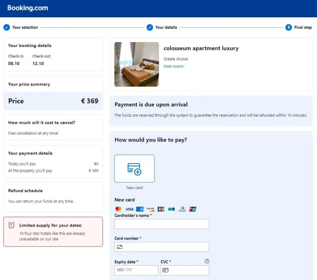 Anuncios en Booking que piden a los viajeros que escriban a un contacto por Telegram para poder ...