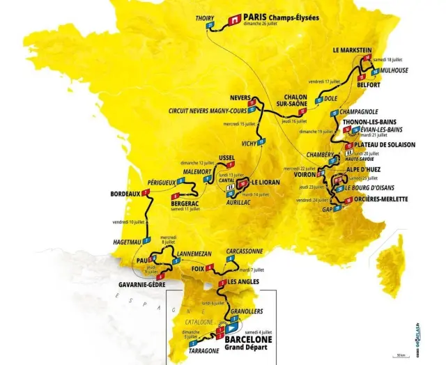 Las tres primeras etapas del Tour de Francia 2026 pasarán por unos ...