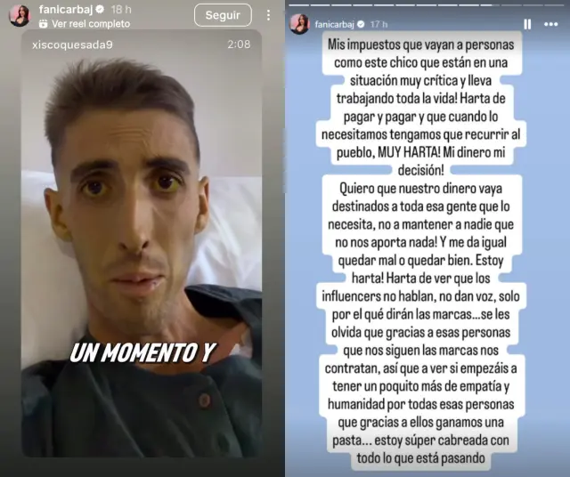 Fani Carbajo se suma a la petición solidaria de Xisco Quesada, enfermo ...