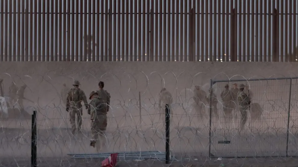 Simulacro de seguridad en la frontera de EEUU y México previo al final del Título 42, la norma ...