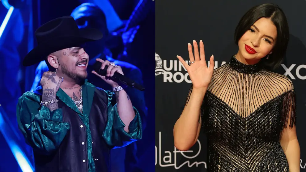 Christian Nodal y Ángela Aguilar confirman su relación con un beso en público