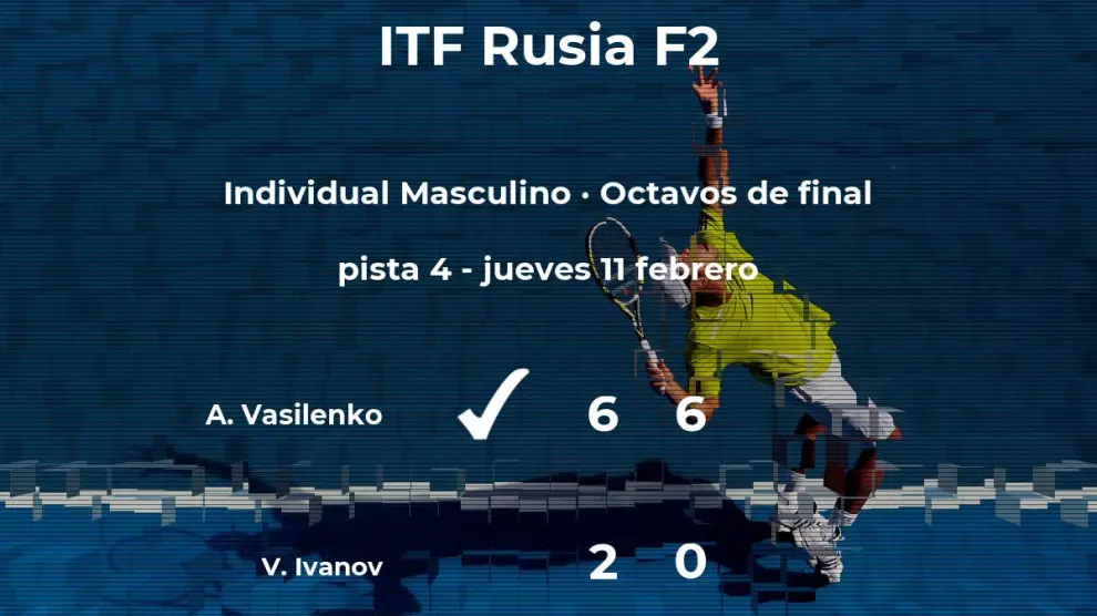Resultados de tenis en directo: partido Alexander Vasilenko - Vladimir Ivanov en ITF Rusia F2