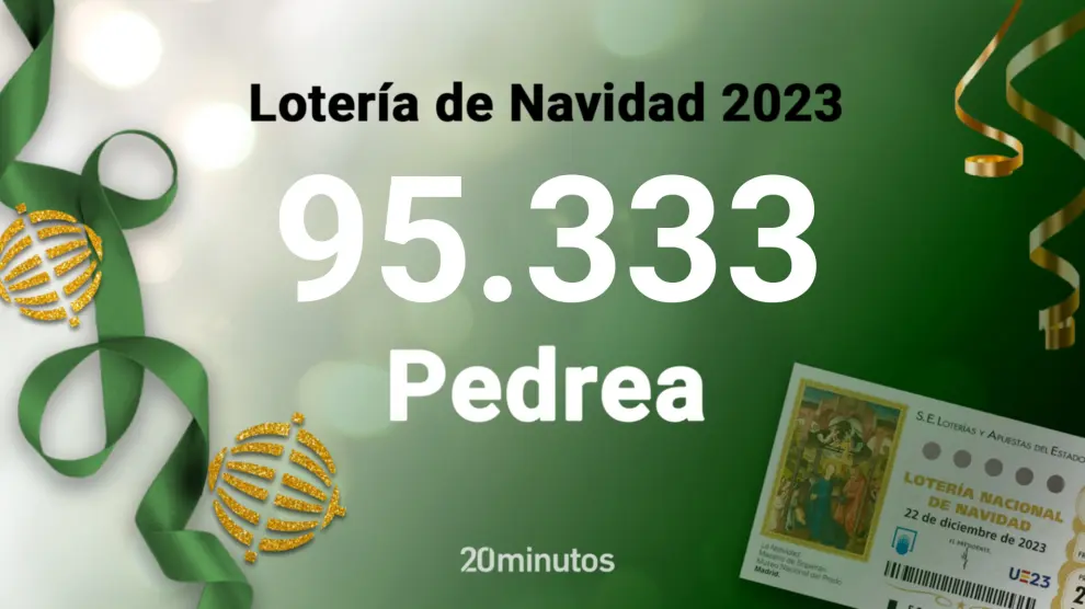 95333, premio de la pedrea de la Lotería de Navidad 2023 remunerado con ...