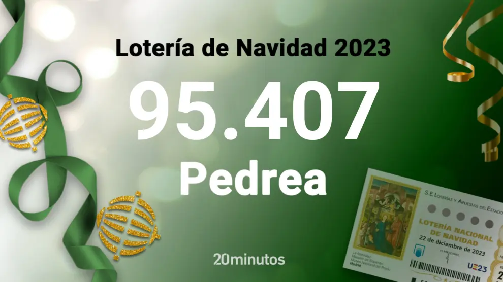 El 95407, número agraciado en la pedrea de la Lotería de Navidad y ...