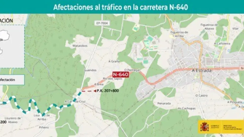 Transportes cortará al tráfico un carril de la N-640 por obras en A ...