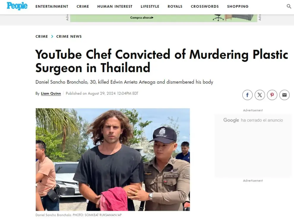 Foto: People Daniel Sancho | "El caso espeluznante que se ha apoderado ...