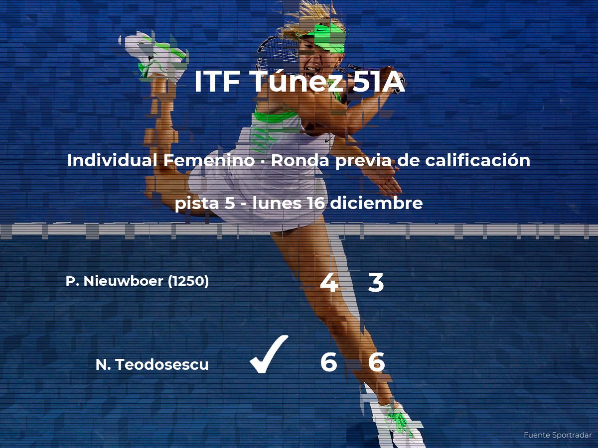 Resultados de tenis en directo: partido Nicole Teodosescu - Perla ...