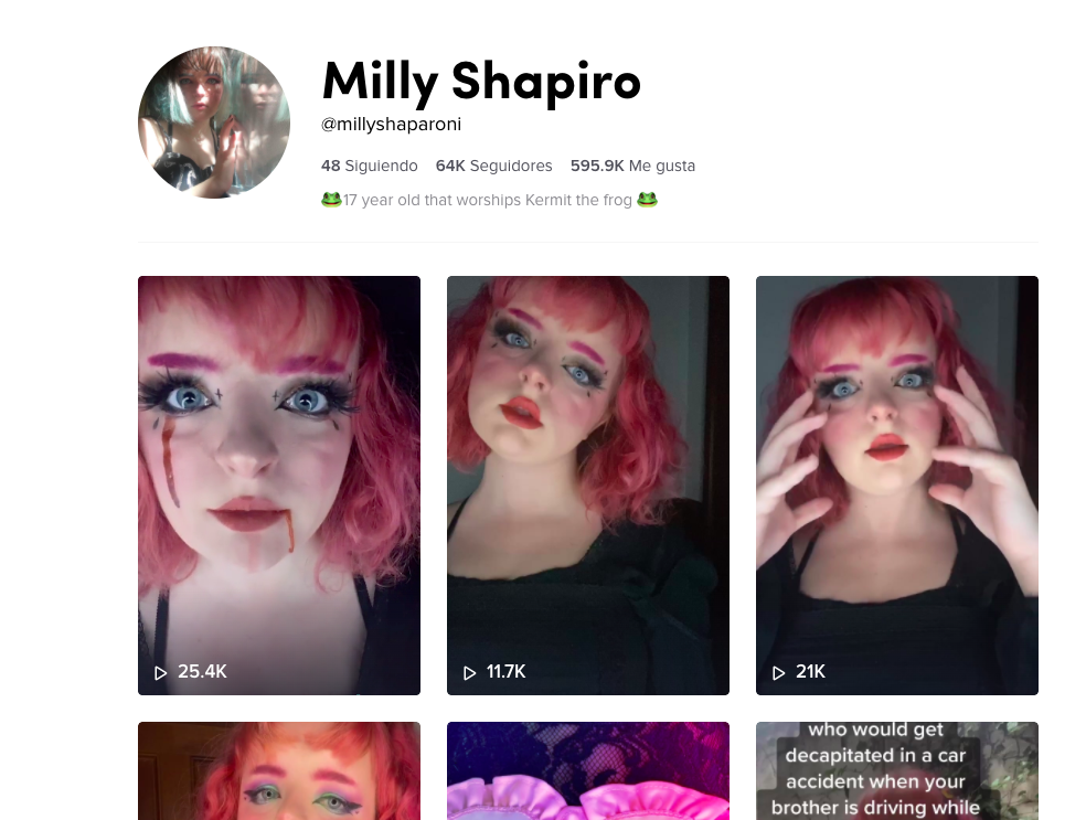 La actriz de 'Hereditary', Milly Shapiro, es una 'e-girl' y toda una ...