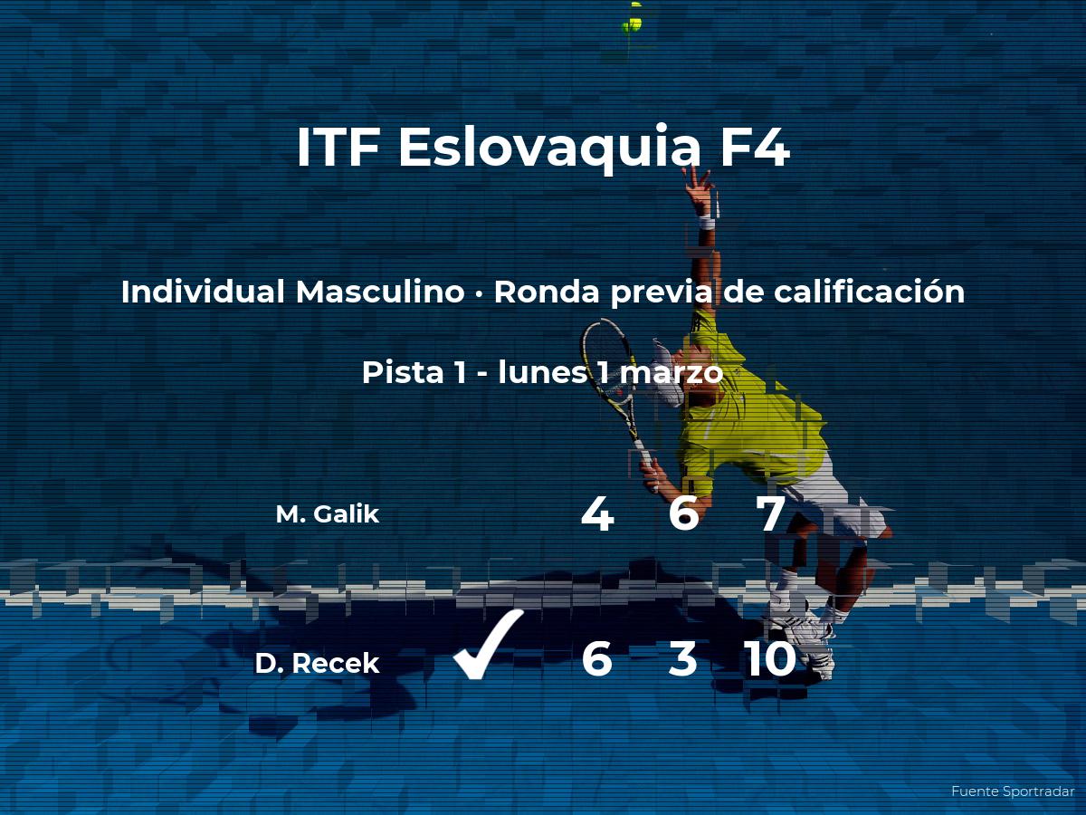 Resultados de tenis en directo: partido Dominik Recek - Matej Galik en ...