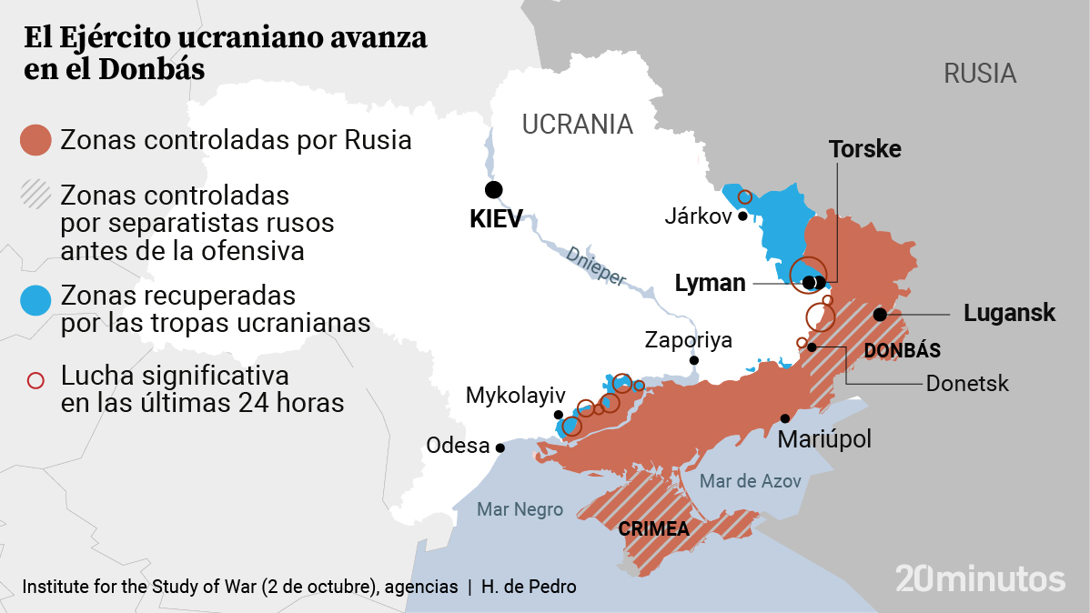 Así está siendo el rápido avance ucraniano en el Donbás: sus tropas se ...