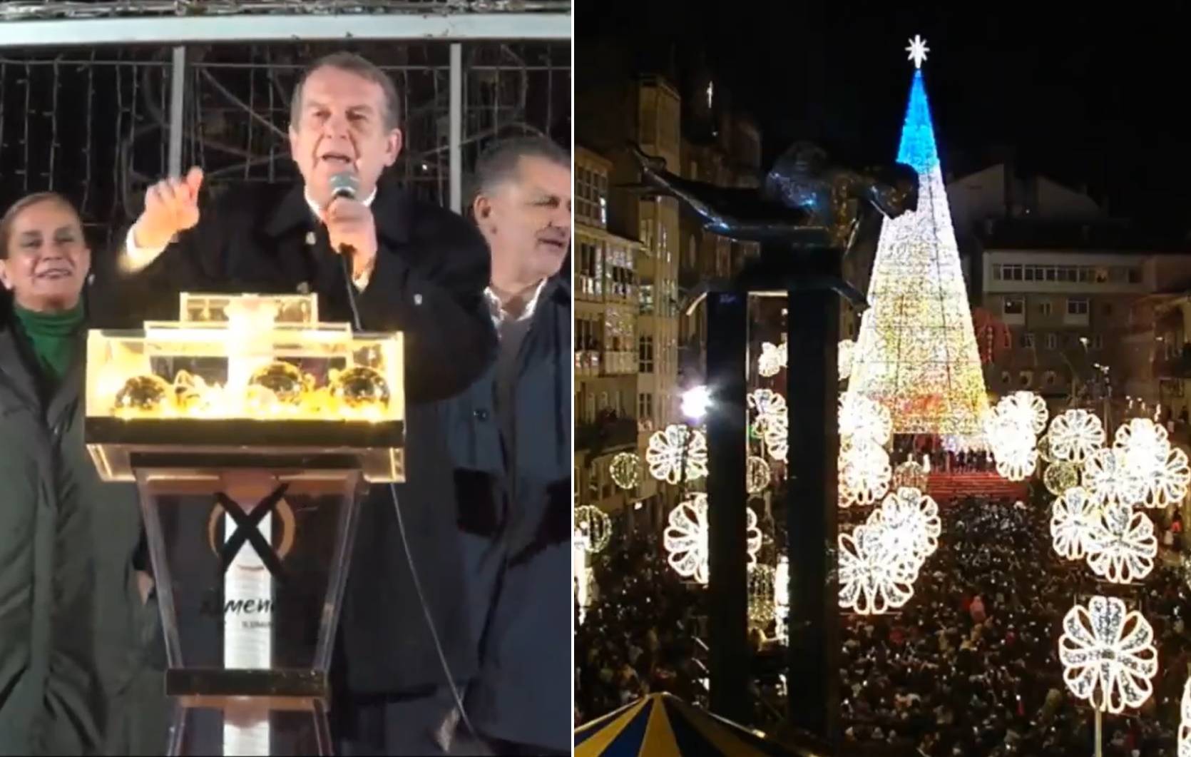 Vigo enciende su espectacular Navidad y Caballero se desmelena: "Vamos a traer la Estatua de la ...