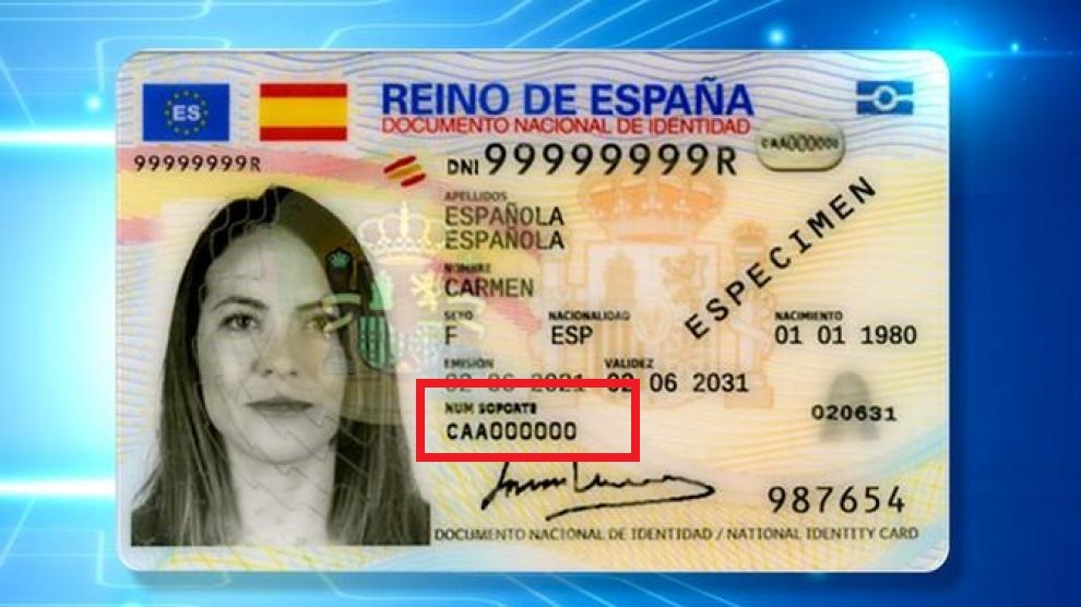 Qué es el número de soporte del DNI