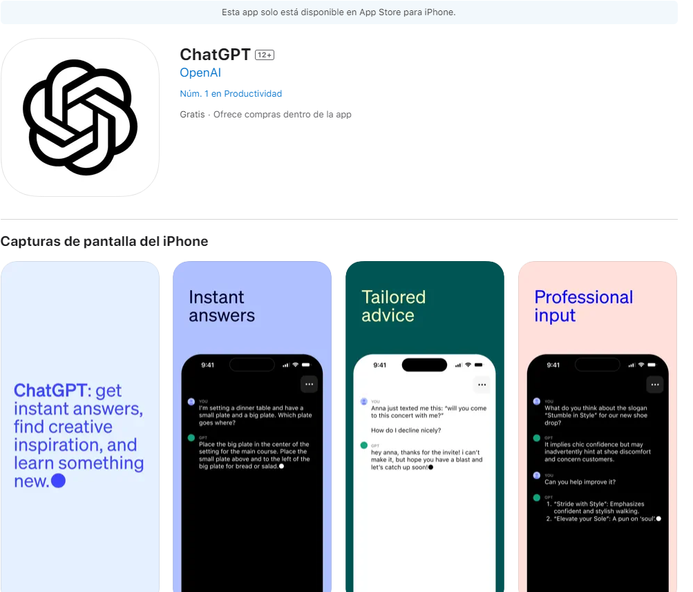 La app ChatGPT llega a España: cómo usar la plataforma de OpenAI sin pagar ni iniciar sesión